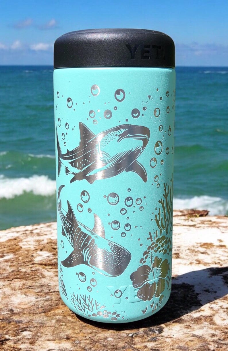 Whale Shark Engraved YETI 12 Oz Colster Slim Can Cooler,laser Engraved ...