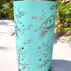 Sea Turtle Engraved YETI Tumbler,laser Engraved Sea Turtles,sea Turtle ...