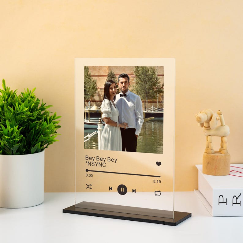 Music Song Plaque With Acrylic Base, Personalised Acrylic Plaque With ...