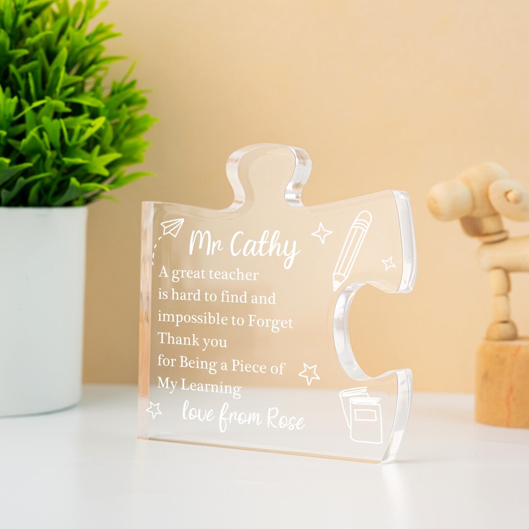 Custom Thank You Teacher Puzzle Sign, Teacher Apperciated Acylic Puzzle ...