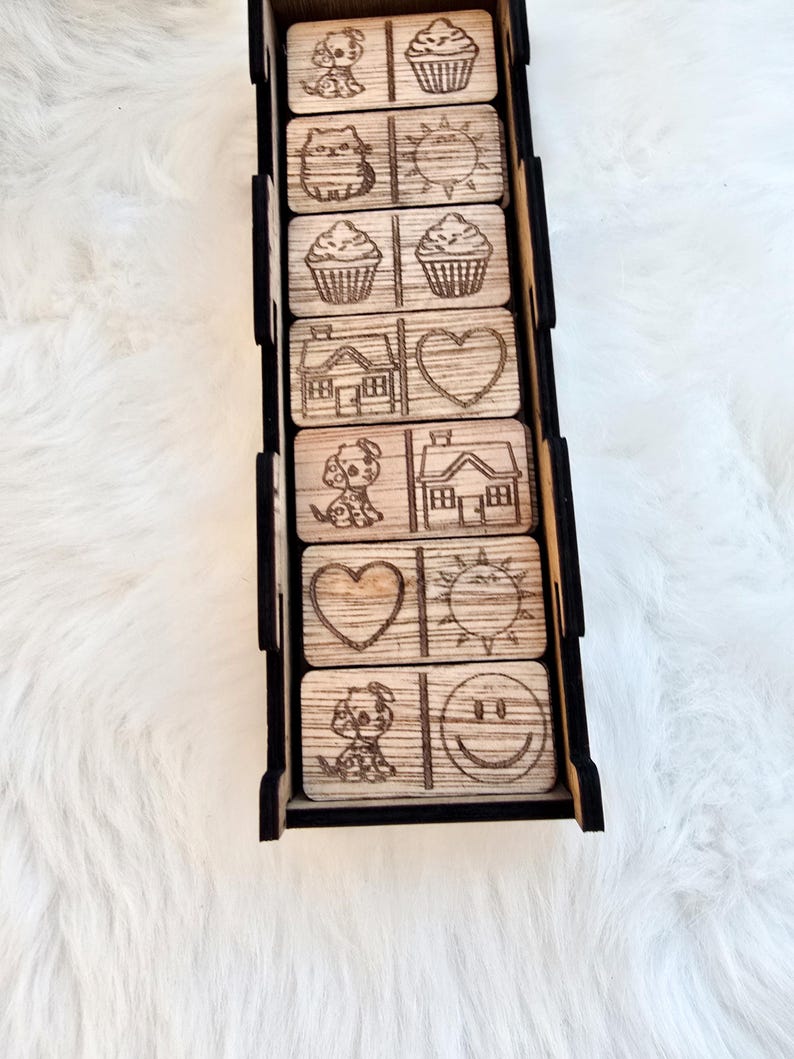 Laser Cut Domino SVG File With Box - Digital Download for DIY Wooden ...
