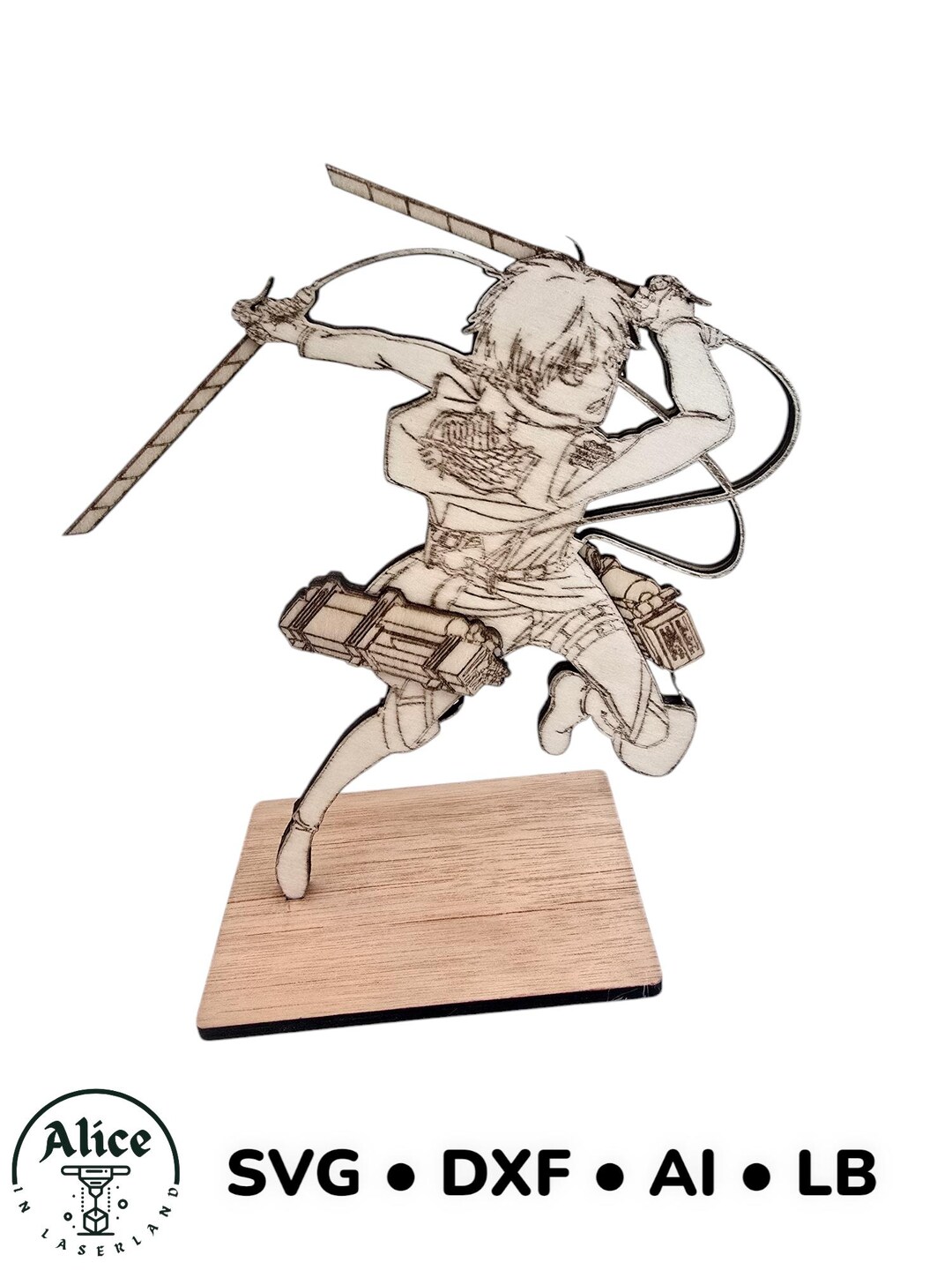 Attack on Titan 3D Layered Figure SVG | Eren Yeager Laser Cut File ...