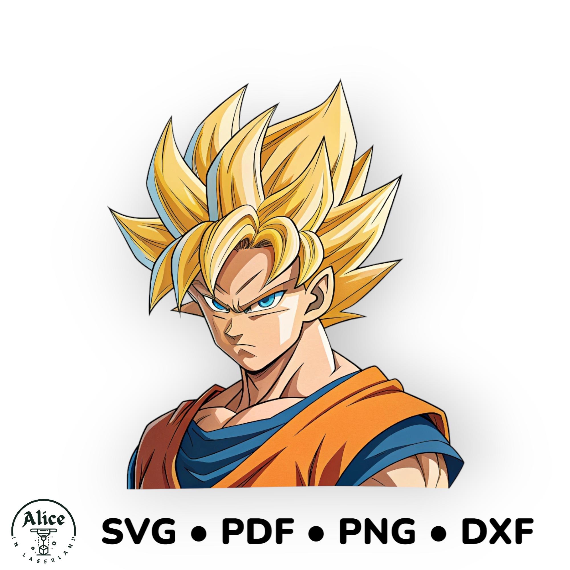 Son Goku Dragon Ball SVG Super Saiyan Clipart for T-shirts, Stickers ...