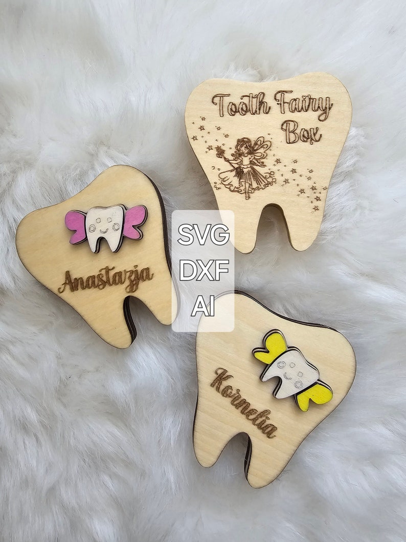 Custom Tooth Fairy Box Design Files - Laser Cut SVG, DXF, AI ...