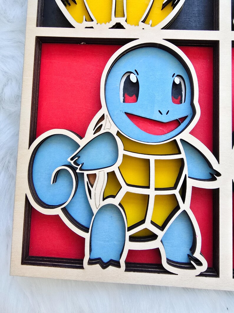 3d Layered Pokemon Svg Pikachu, Charmander, Squirtle, Bulbasaur Laser ...