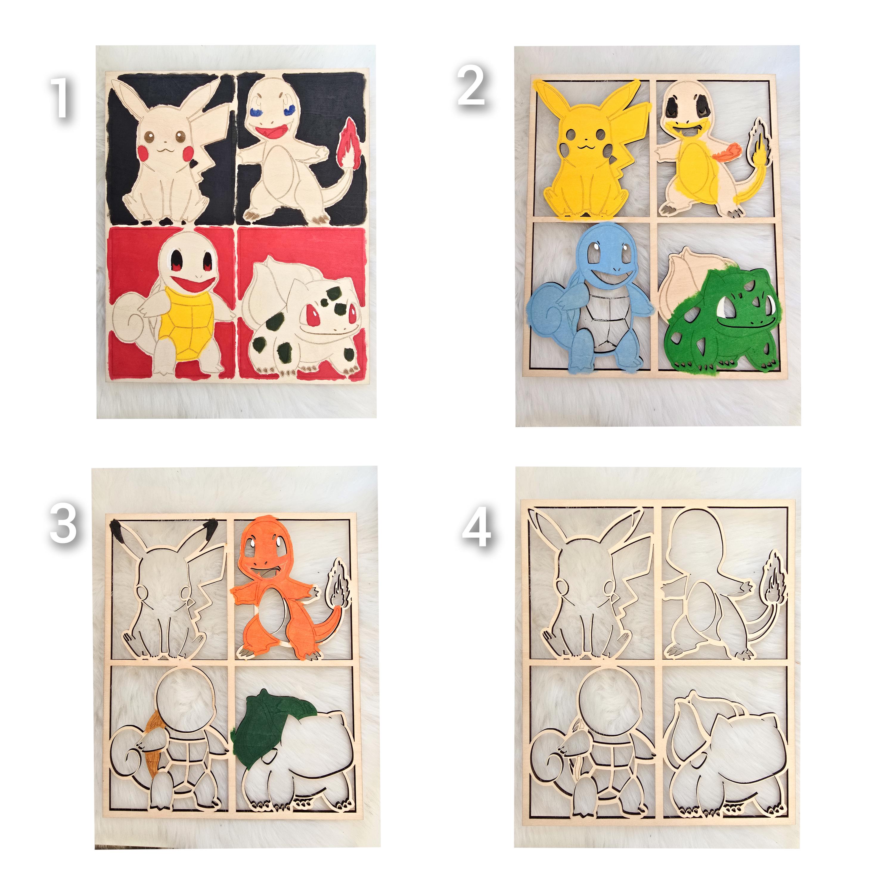 3d Layered Pokemon Svg | Pikachu, Charmander, Squirtle, Bulbasaur ...