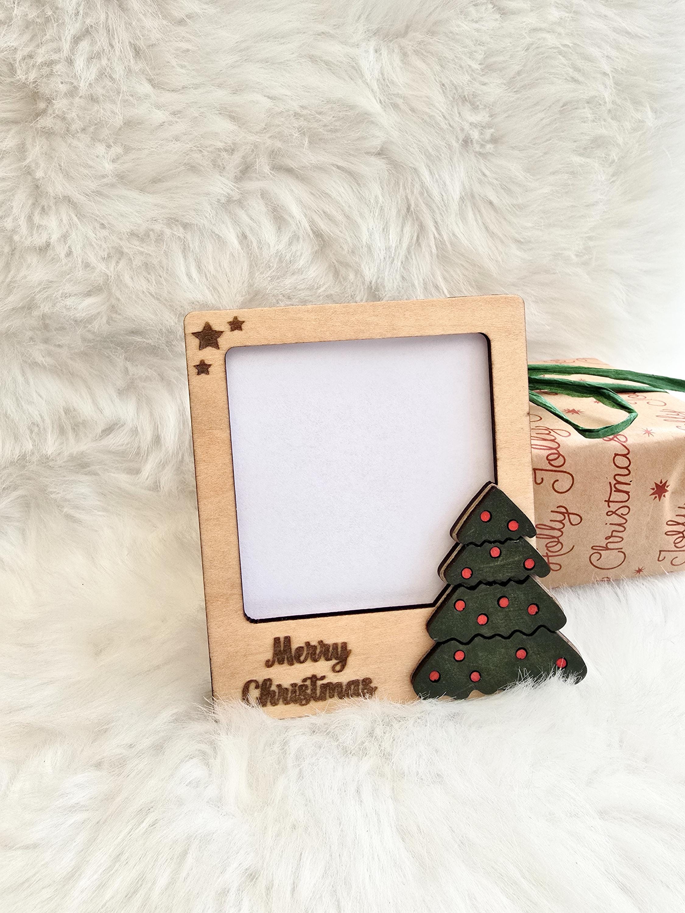 Christmas Tree Photo Frame Magnet SVG - Laser Cut File for Personalized ...
