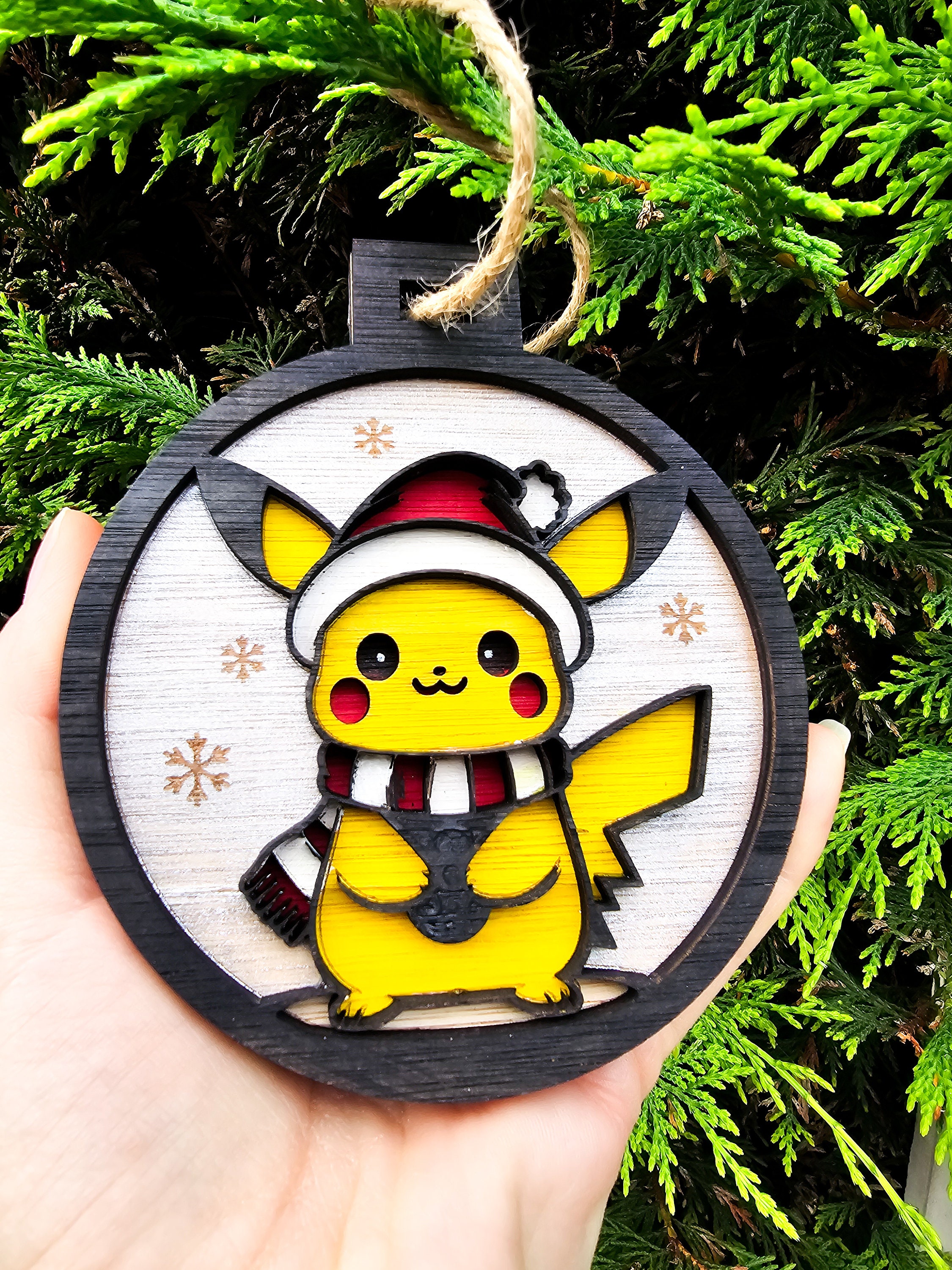Pikachu Christmas Ornament SVG DXF AI File for Laser Cutting. Create a ...