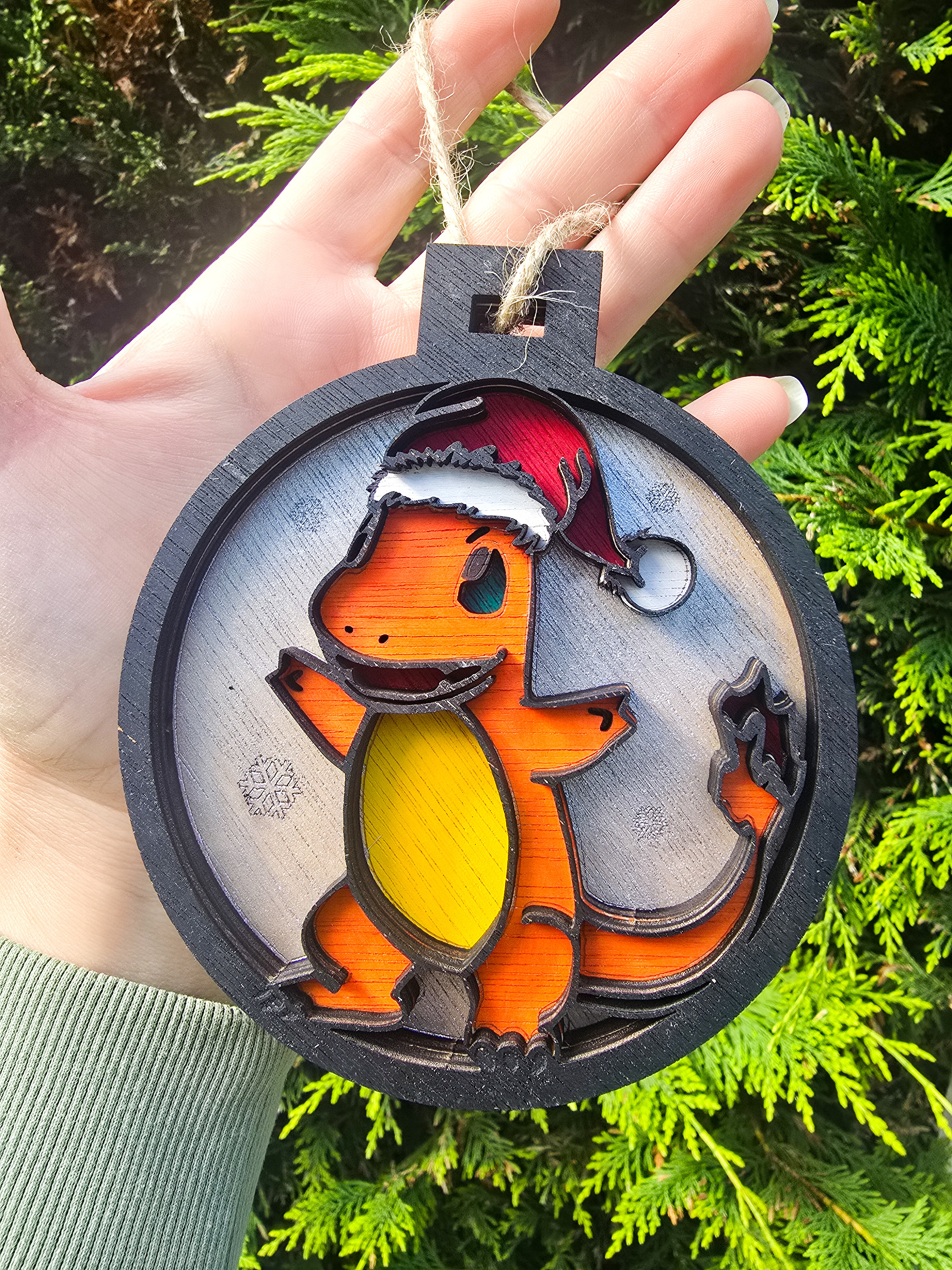 Christmas Ornament Svg File Pokemon Charmander With Santa Hat | Laser ...