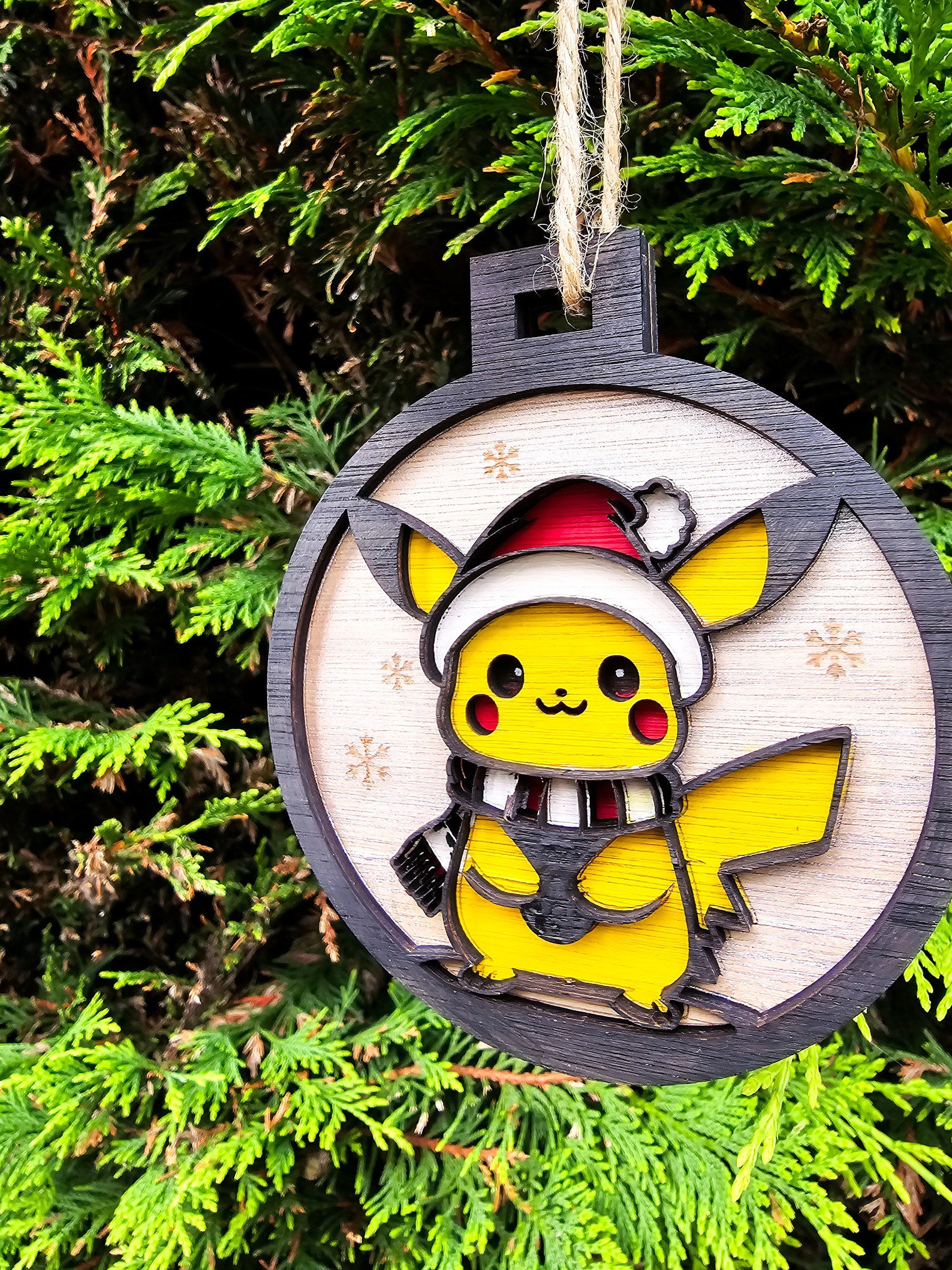 Pikachu Christmas Ornament SVG DXF AI File for Laser Cutting. Create a ...