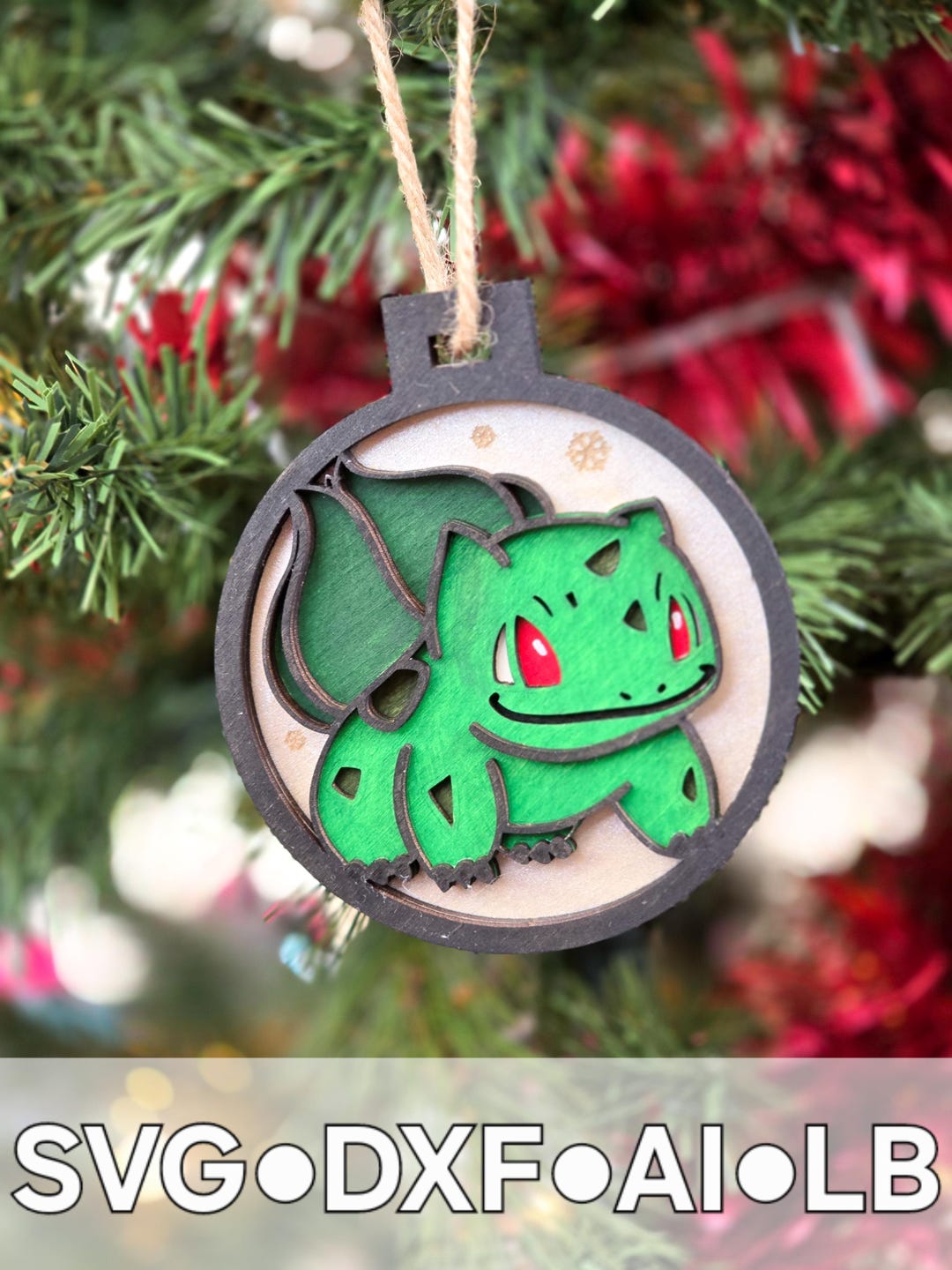 Bulbasaur Ornament SVG, DXF, AI, Laser Cut Files, 3-layer Pokemon ...