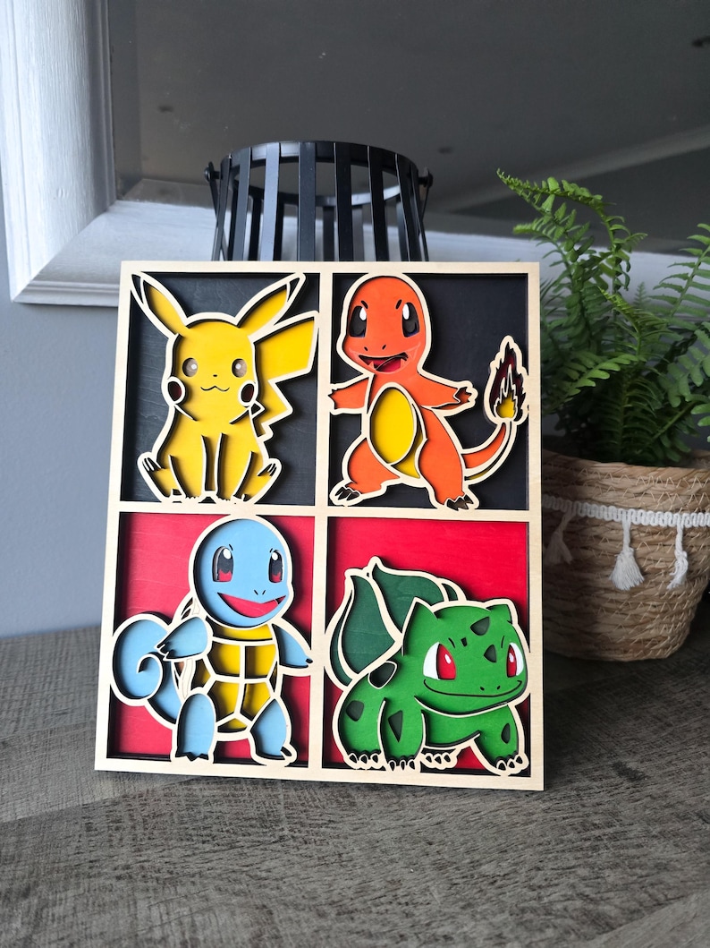 3d Layered Pokemon Svg | Pikachu, Charmander, Squirtle, Bulbasaur ...