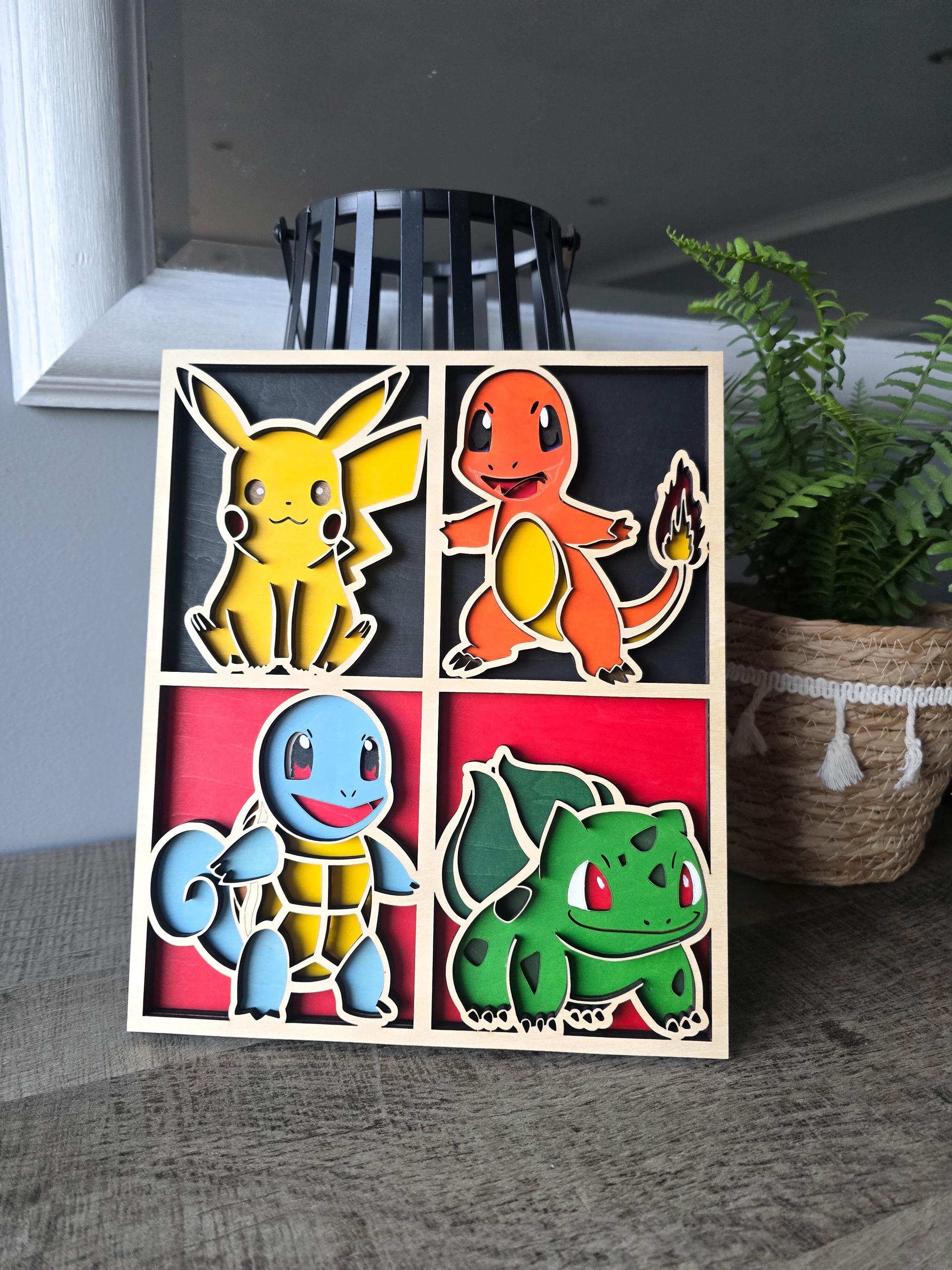 3d Layered Pokemon Svg | Pikachu, Charmander, Squirtle, Bulbasaur ...