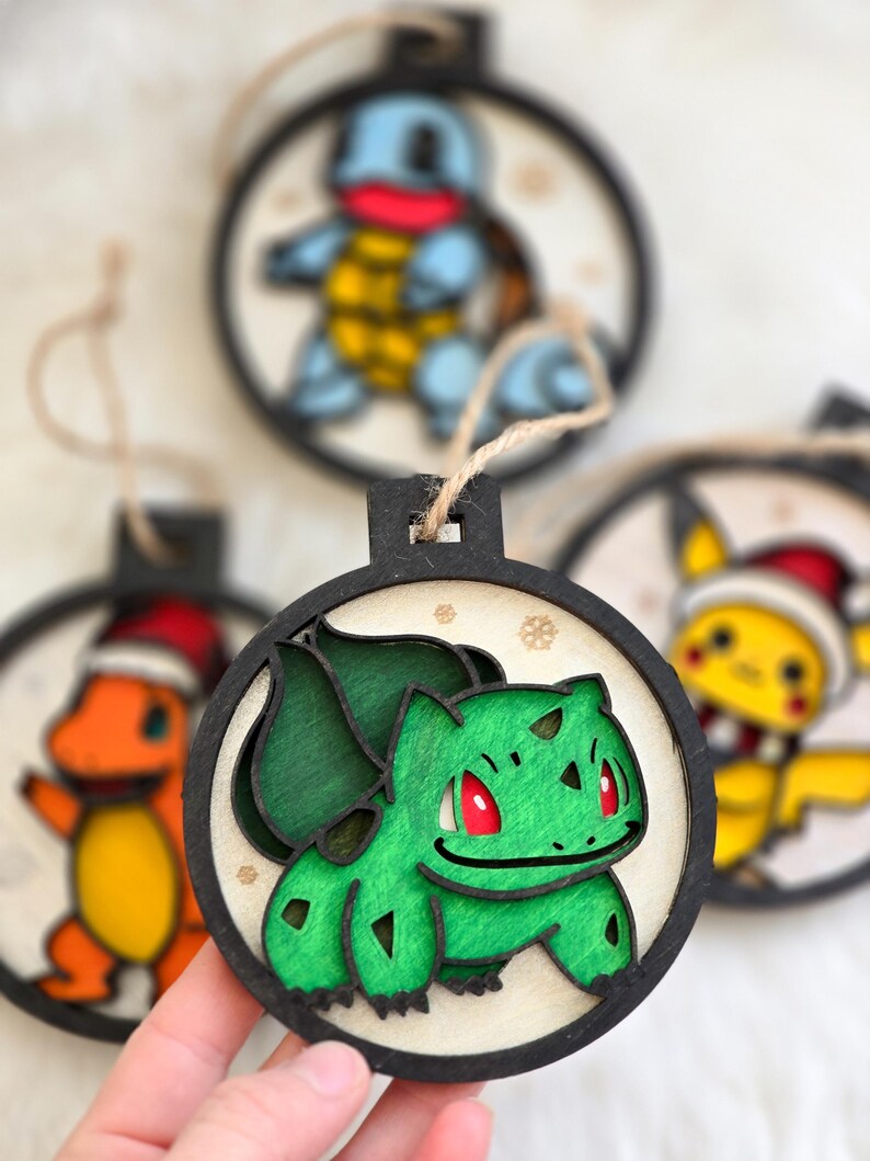 Bulbasaur Ornament SVG, DXF, AI, Laser Cut Files, 3-layer Pokemon ...