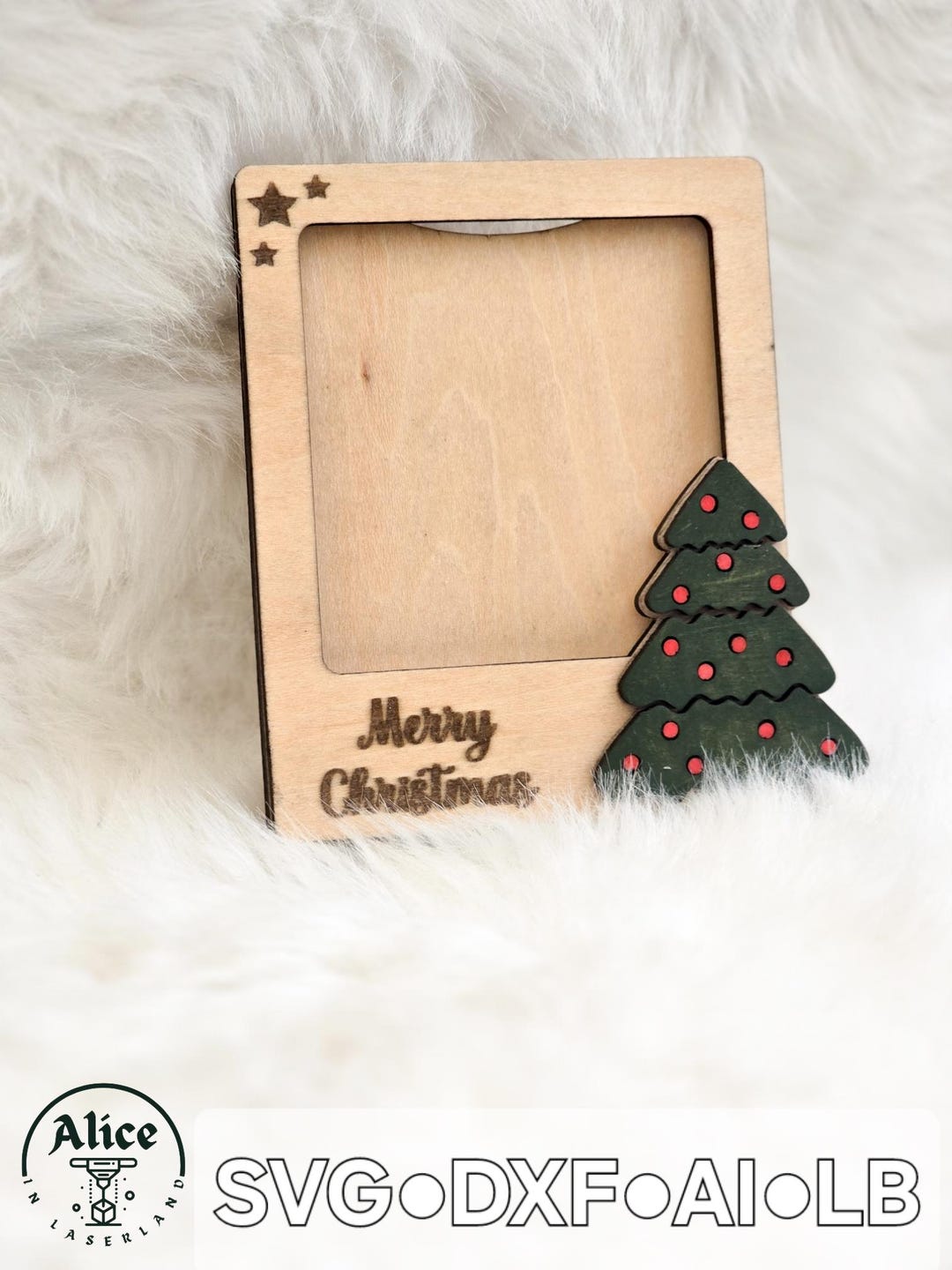 Christmas Tree Photo Frame Magnet SVG - Laser Cut File for Personalized ...