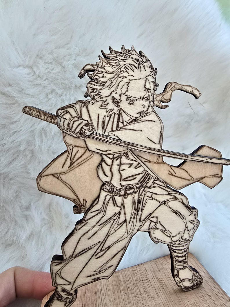 Tanjiro Kamado 3D Wooden Figure Laser Cut File | SVG DXF AI Lightburn ...