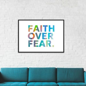 Faith Over Fear Download Art Digital Print Bible Verse Christian ...