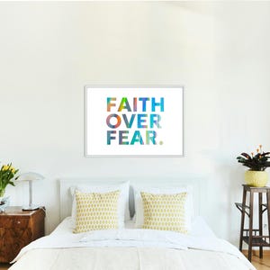 Faith Over Fear Download Art Digital Print Bible Verse Christian ...