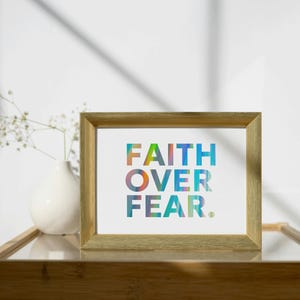 Faith Over Fear Download Art Digital Print Bible Verse Christian ...