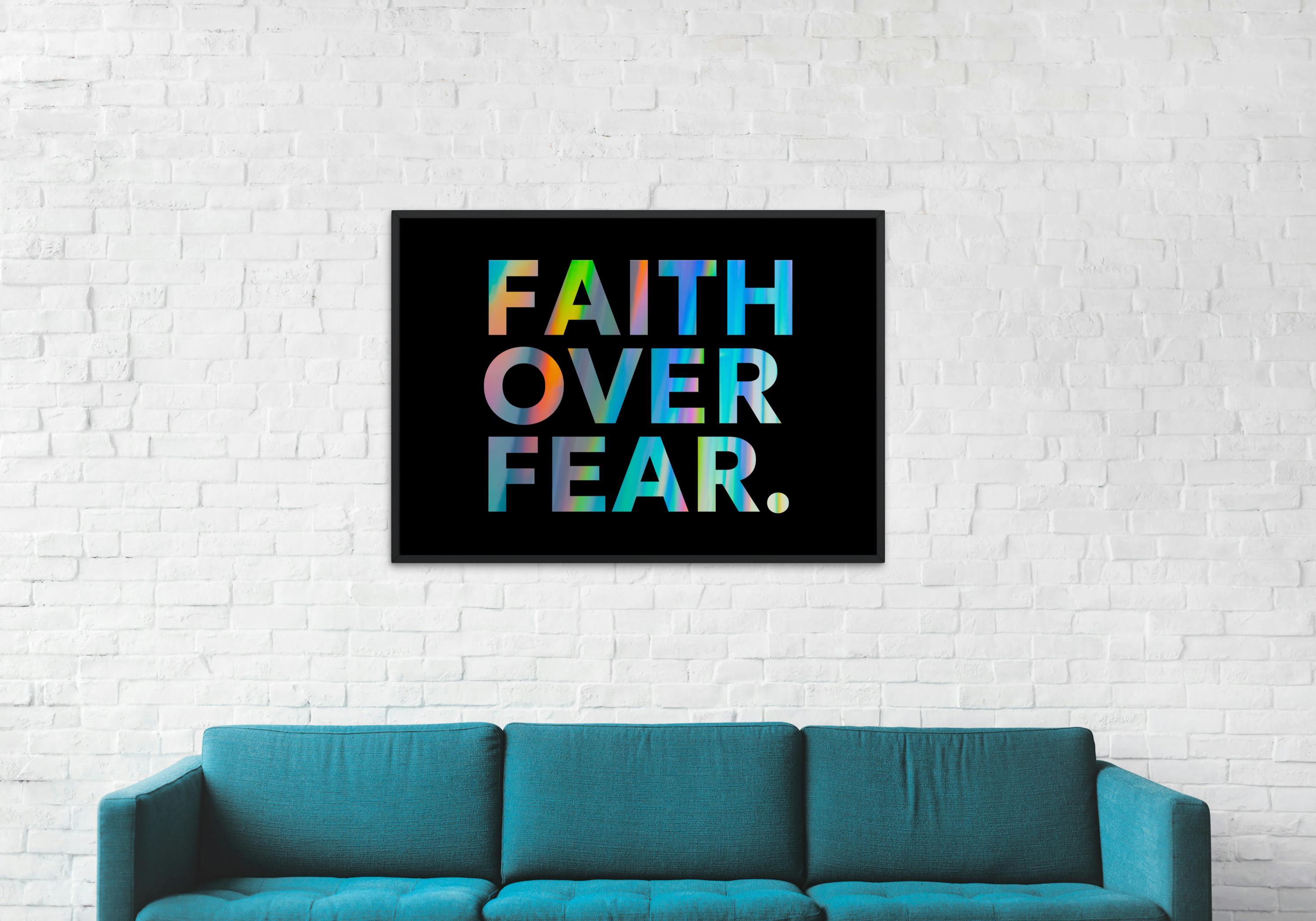 Faith Over Fear Download Art Digital Print Bible Verse Christian ...