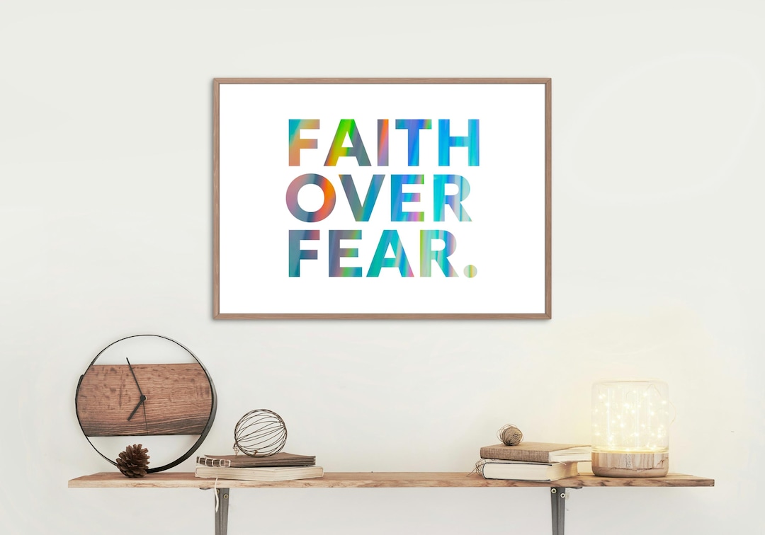 Faith Over Fear Download Art Digital Print Bible Verse Christian ...