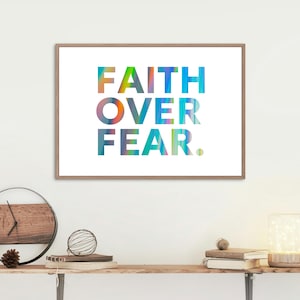 Faith Over Fear Download Art Digital Print Bible Verse Christian ...