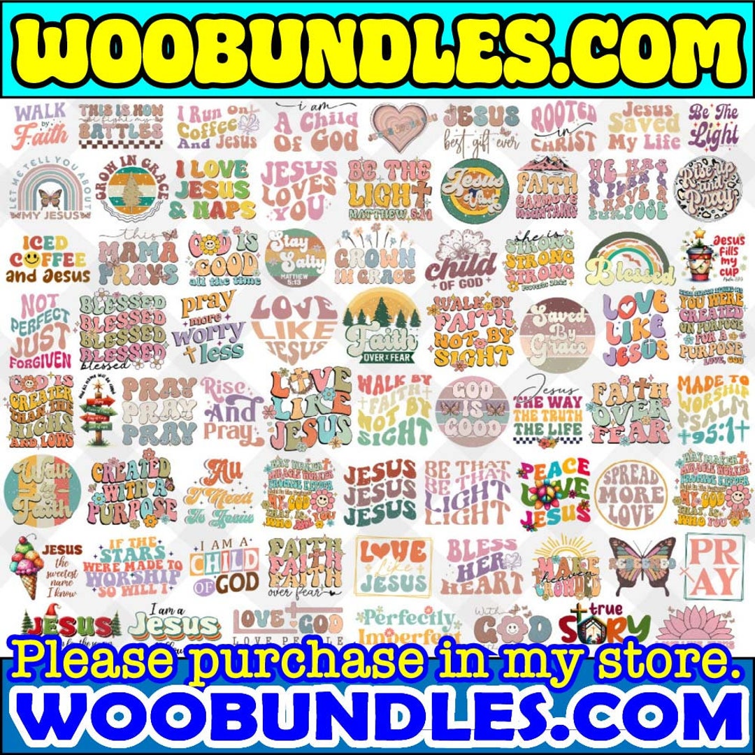70 Groovy Christian Png Bundle, Bible Verse Png, God Jesus Png, Psalm ...