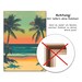 Retro Palm Trees & Sea Poster | Colorful Beach Picture in Vintage Style ...