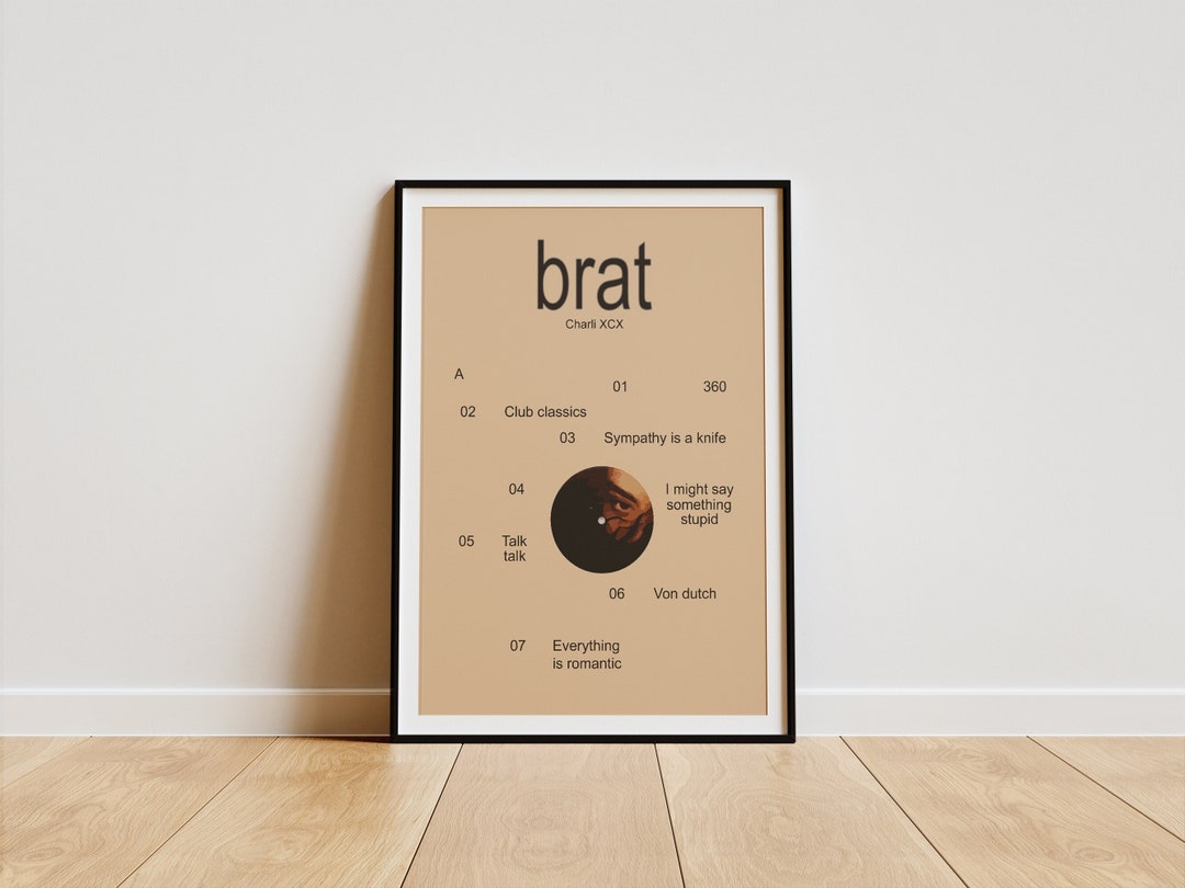 Brat vinyl Side A Charli XCX brat Illustrated Music Pop Album Cover ...