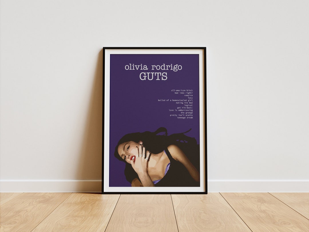 GUTS Olivia Rodrigo illustrated Tracklist Pop Music Album Cover ...