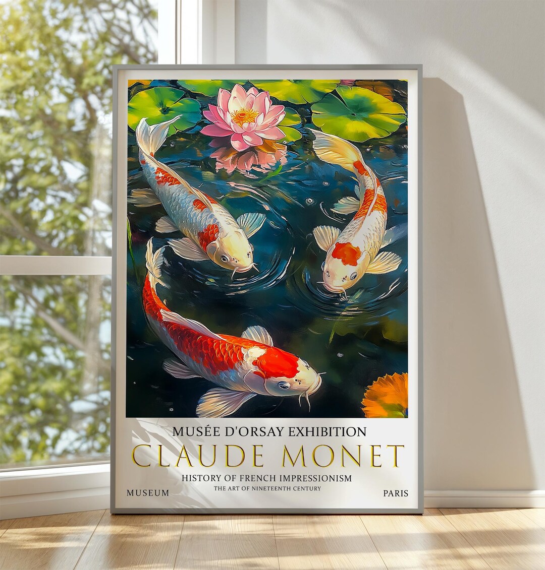 Claude Monet Koi Pond Art Print French Impressionist Water Lily Decor ...