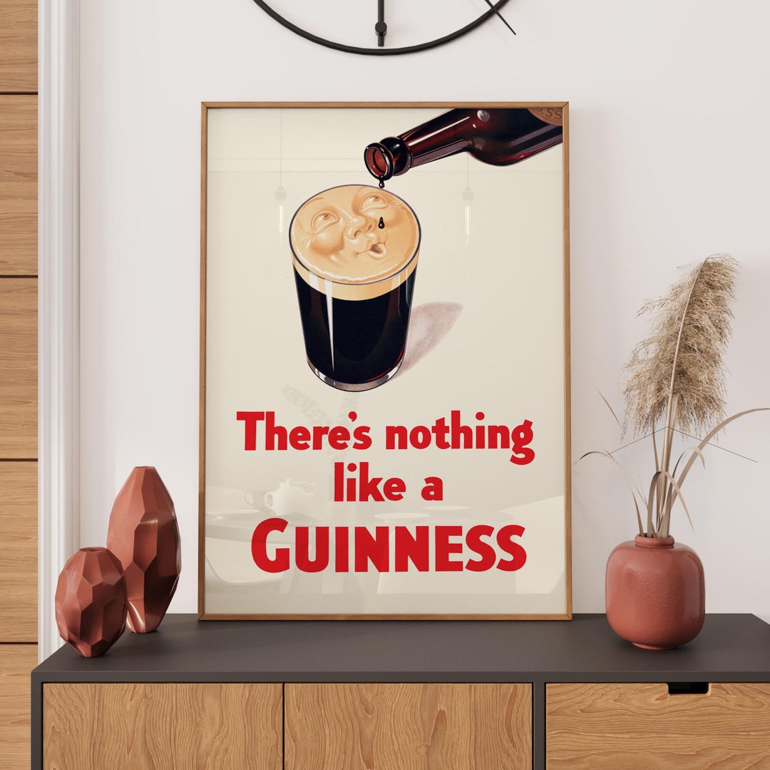 Guinness Wall Art, Retro Advert Poster, Guinness Print, Vintage ...