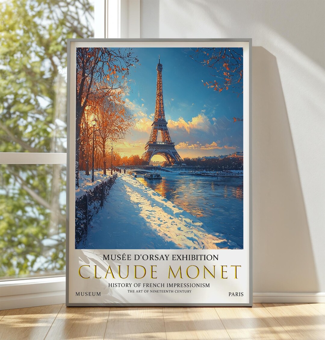 Claude Monet Eiffel Tower Print, Claude Monet Exhibition Poster, Claude ...