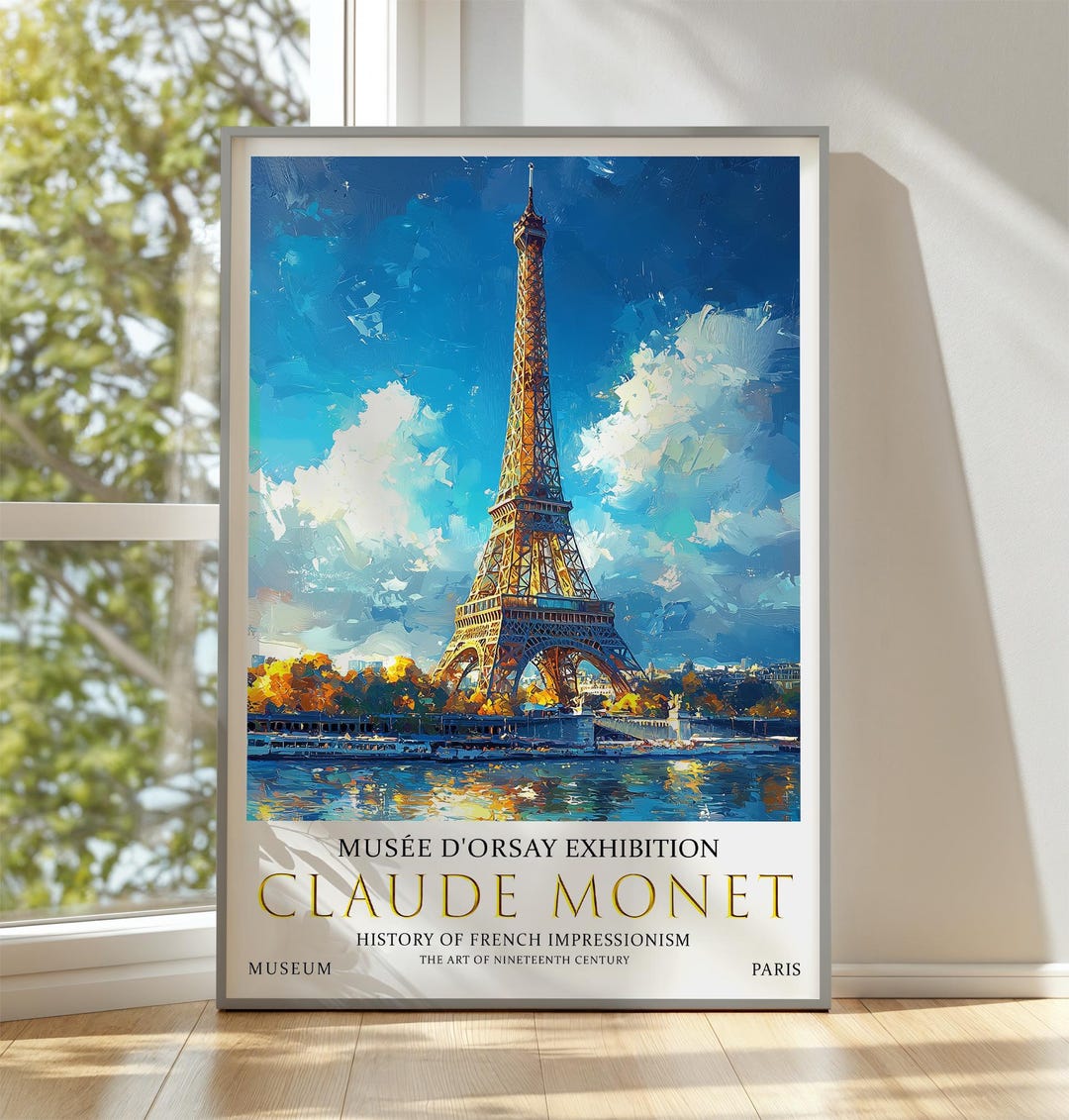 Claude Monet Eiffel Tower Print, Claude Monet Exhibition Poster, Claude ...