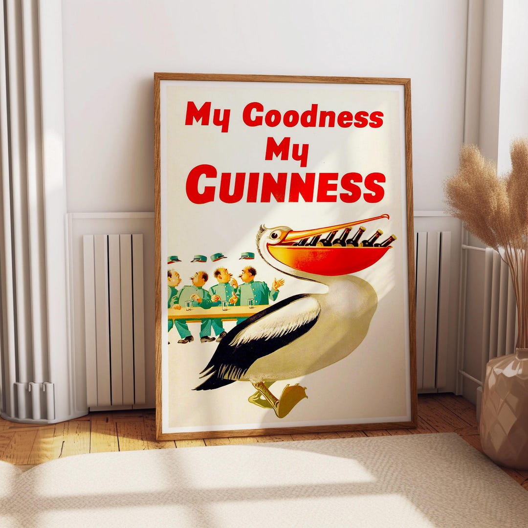 Guinness Wall Art: Retro Advert Poster, Guinness Time Poster, Old Beer ...