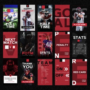 Sports Team Professional Canva Social Media Kit Templates - 20 Editable ...