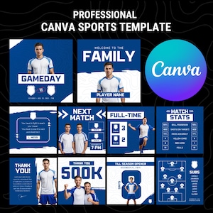 Sports Social Media Canva Templates: Gameday, Stats, Squad (digital ...