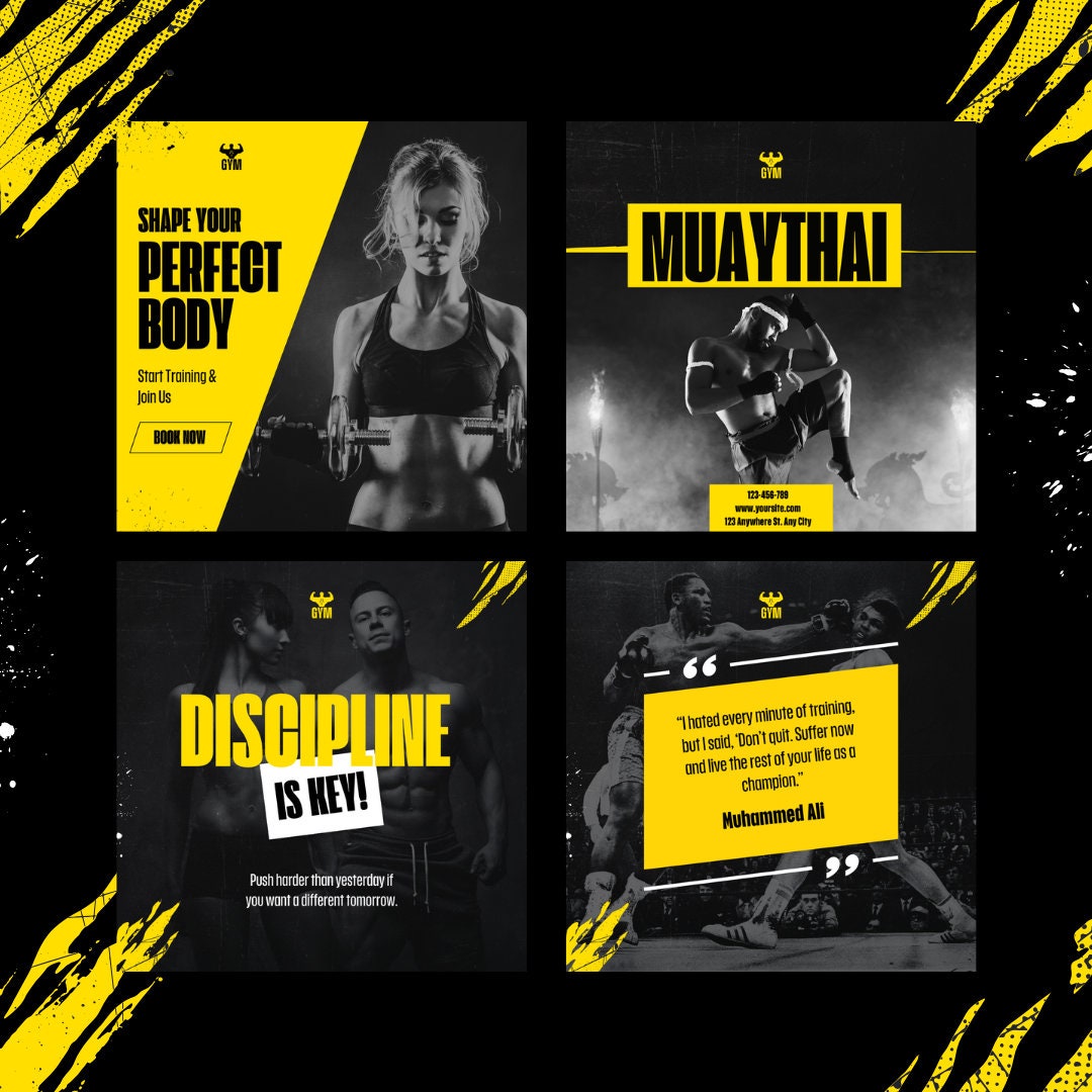 Editable Canva Designs for Gym and Fitness Influencers - Etsy