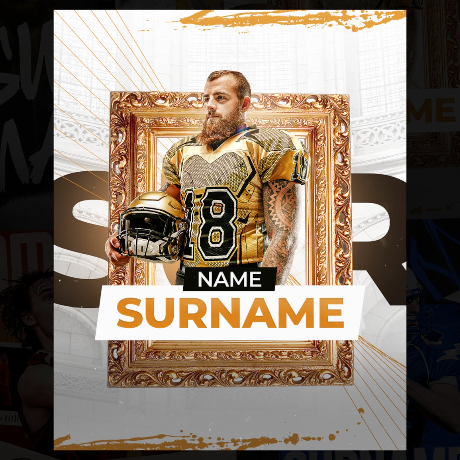 Advanced photoshop Sports Poster / Social Media Templates - Etsy