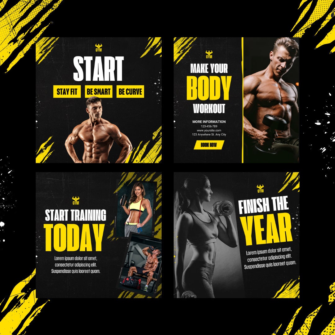 Editable Canva Designs for Gym and Fitness Influencers - Etsy