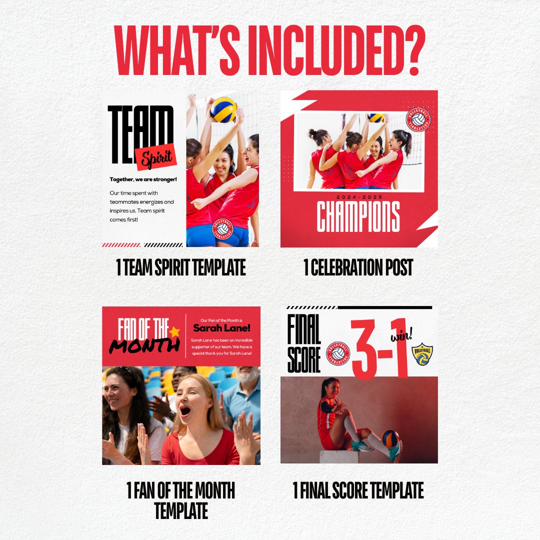 Volleyball Social Media Canva Templates: Matchday, Game Highlights ...