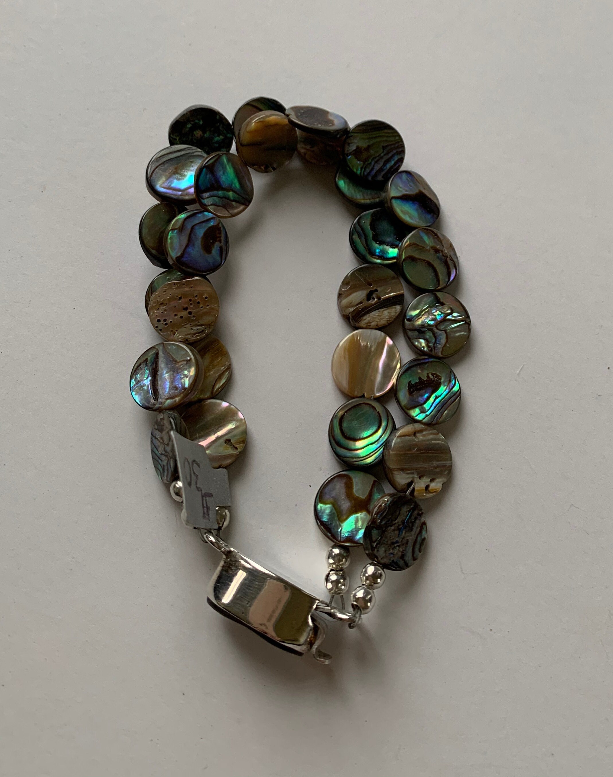 Double Strand Paua Shell Bracelet With Box Clasp - Etsy