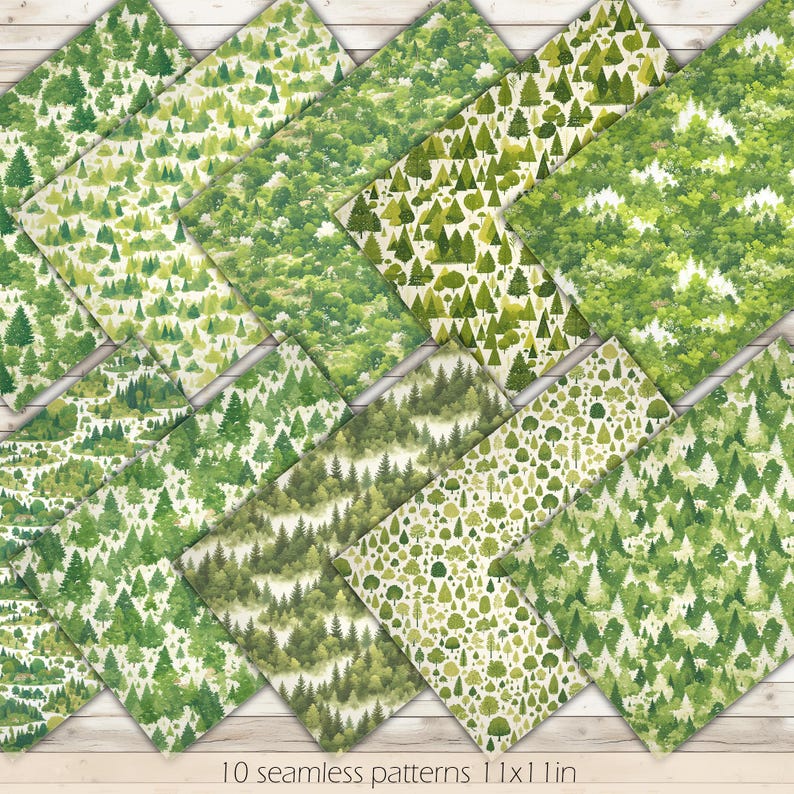 Green Forest Pattern Forest Background Forest Seamless Pattern Green ...