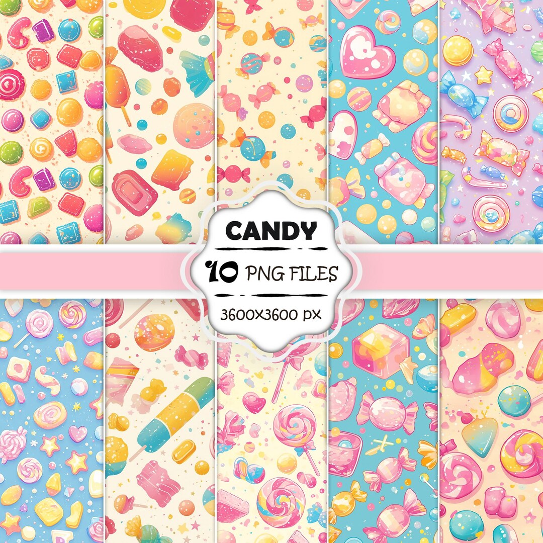 Candy Digital Paper Candy Printable Paper Candy Pattern Candy ...