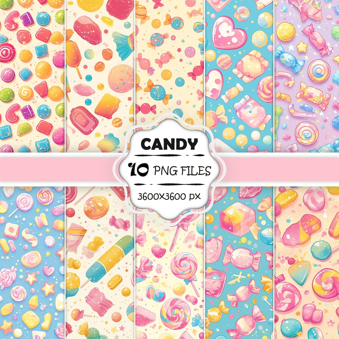 Candy Digital Paper Candy Printable Paper Candy Pattern Candy ...