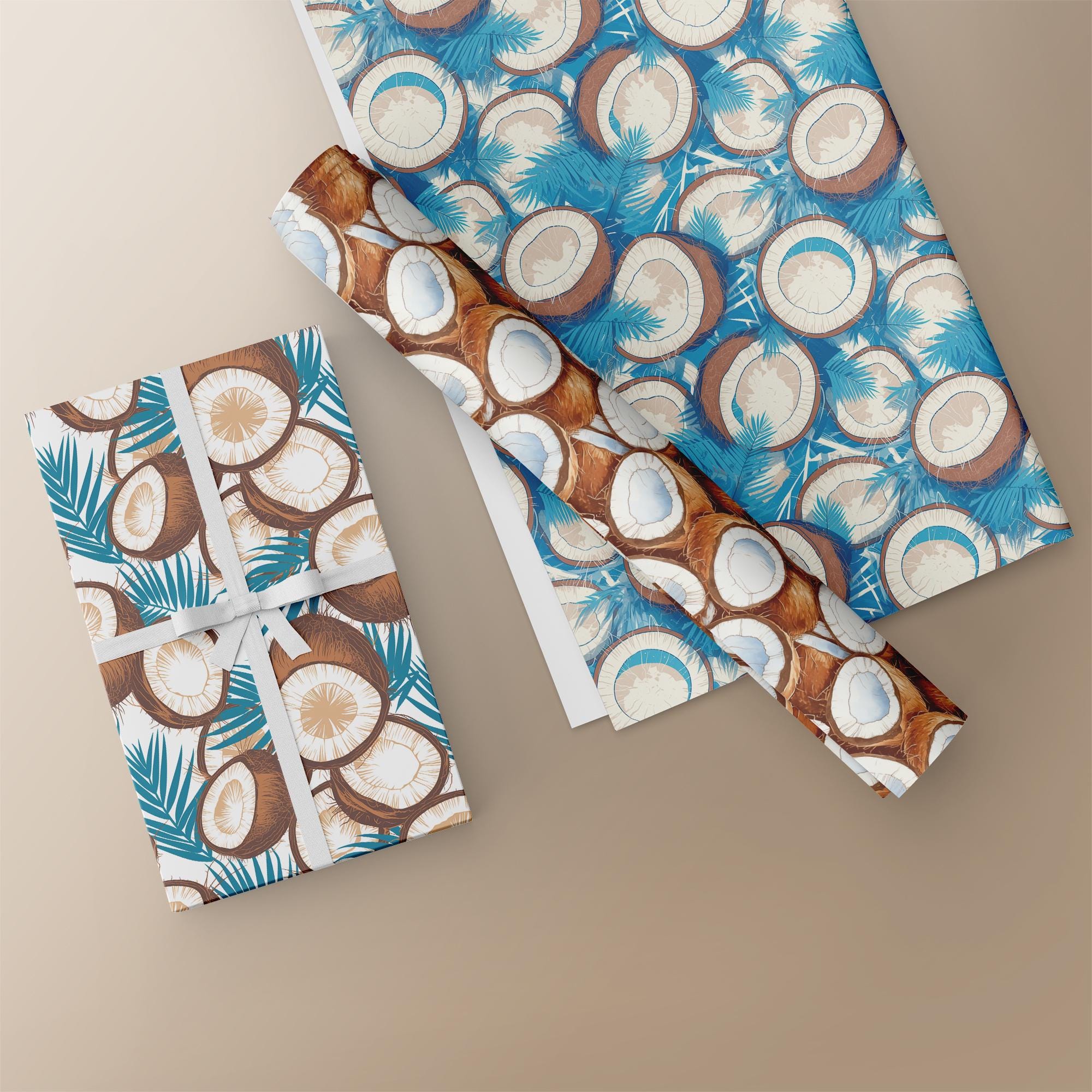 Blue Coconut Pattern Blue Coconut Background Coconut Seamless Pattern ...