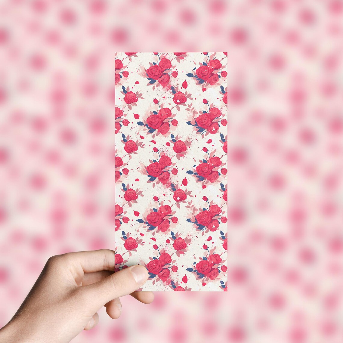 Red Rose Paper Rose Scrapbooking Paper Rose Digital Paper Rose ...