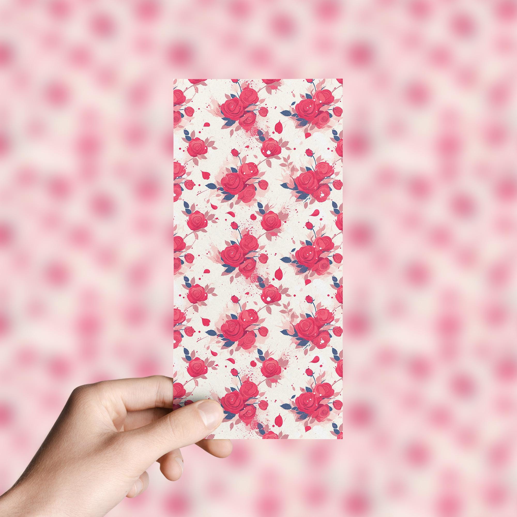 Red Rose Paper Rose Scrapbooking Paper Rose Digital Paper Rose ...