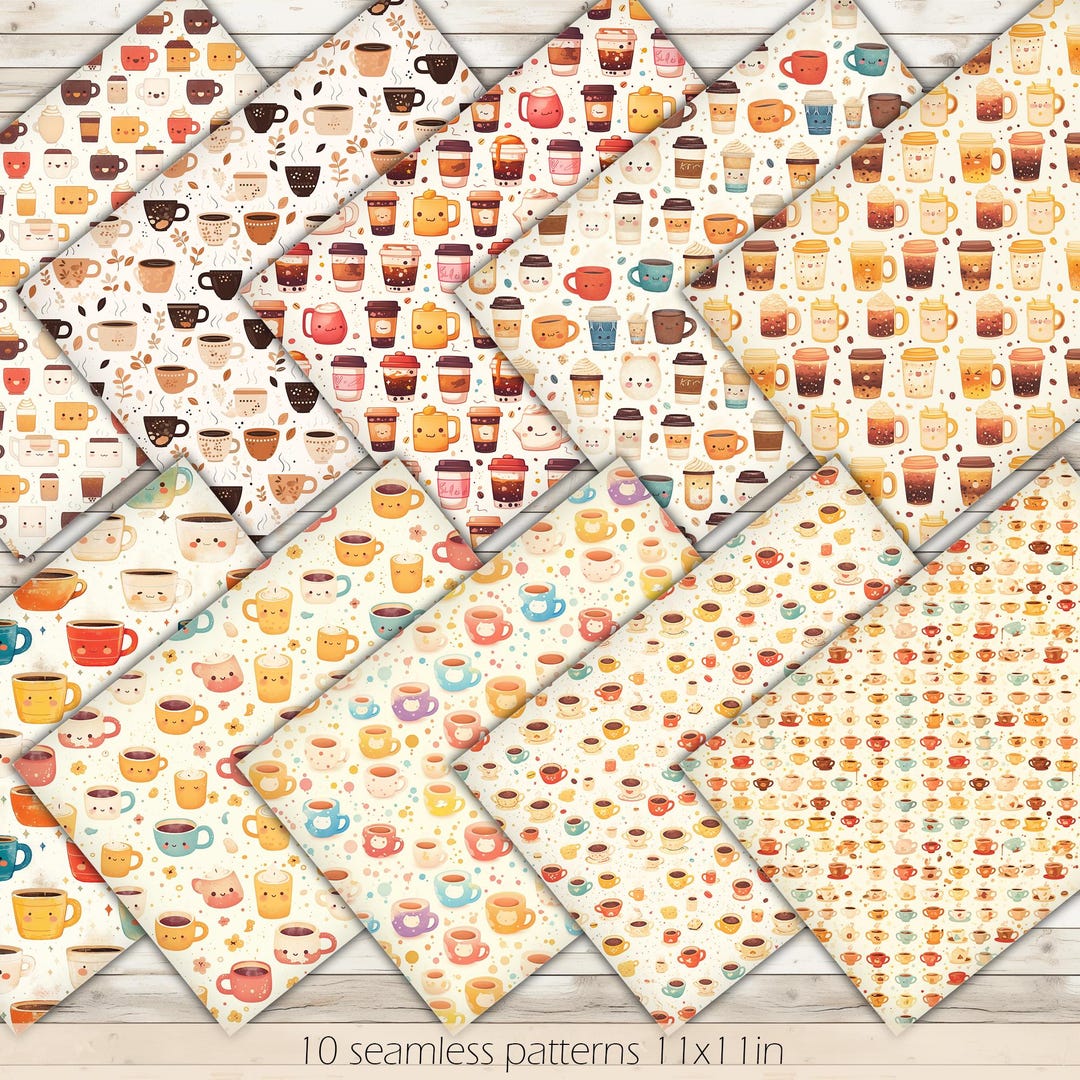 Coffee Digital Paper Coffee Printable Paper Coffee Pattern Coffee ...