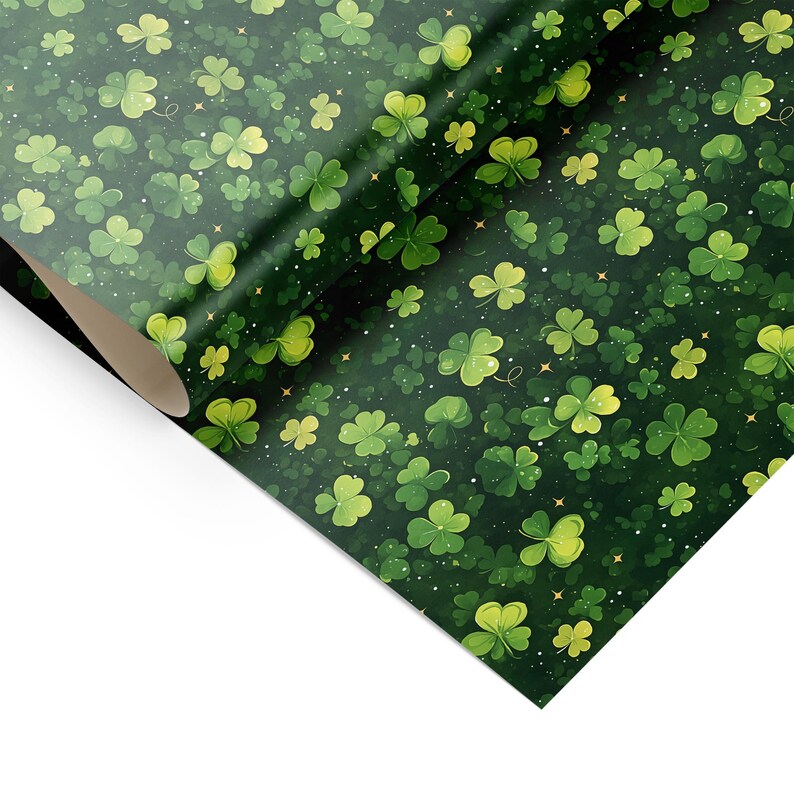Watercolor Clover Digital Paper Shamrock Printable Paper Four Leaf ...